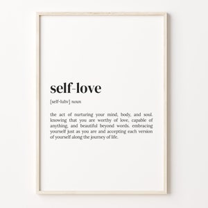 Self-love Definition Print: Dictionary Quote Wall Art - Etsy