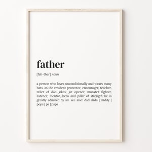 Father Definition Print: Quote Wall Art - Etsy
