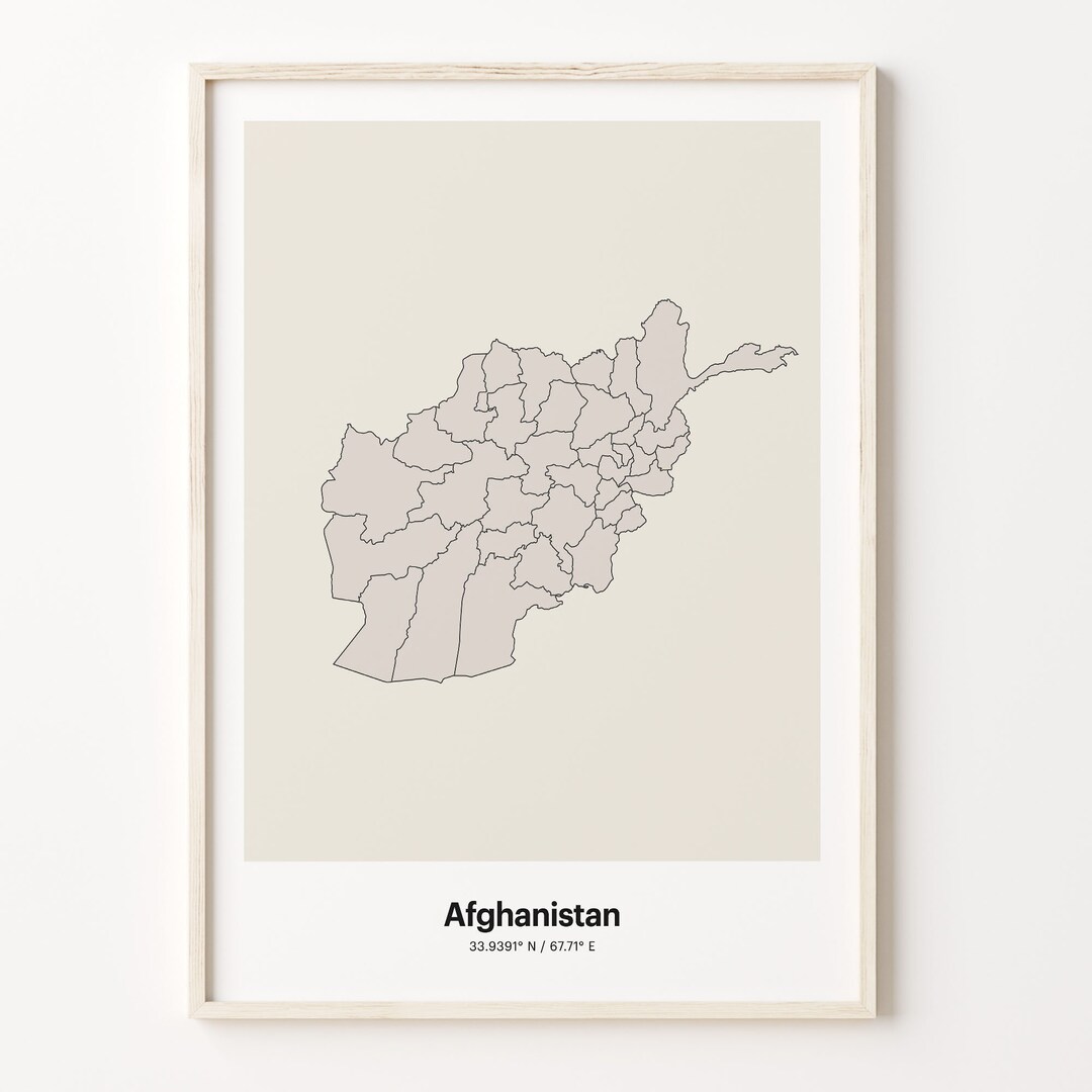 Afghanistan Print, Afghan Gift, Minimalistic Country Map Poster, AF ...