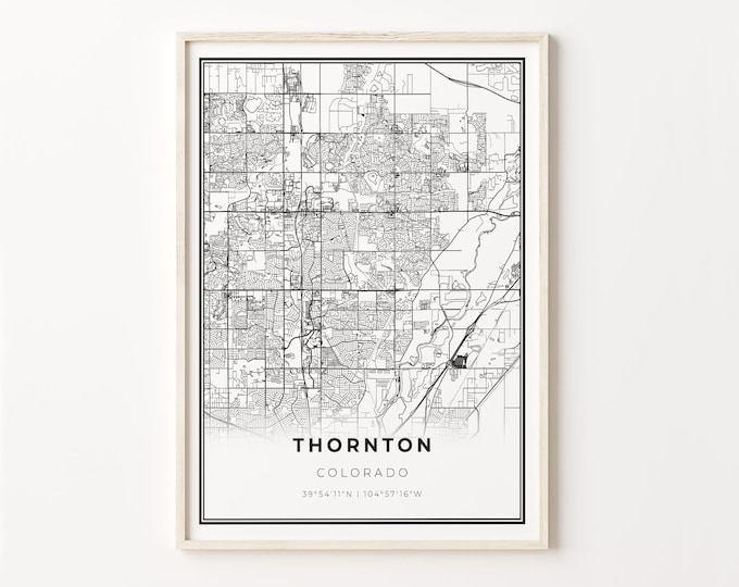 Thornton Map Print Minimalistic Wall Art Poster City Maps Scandinavian ...