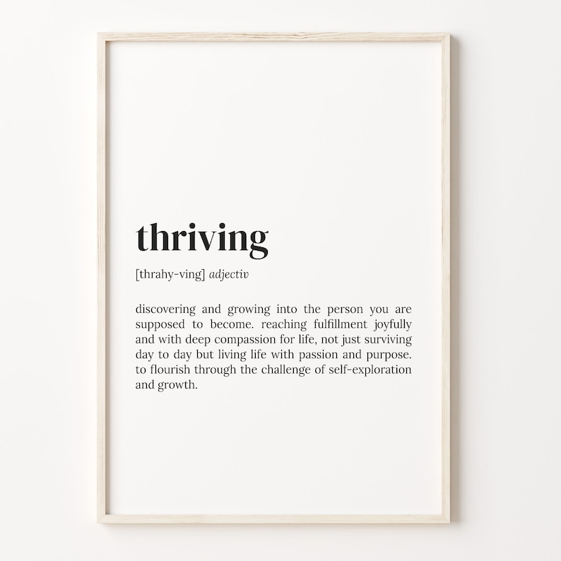 Thriving Definition Print Dictionary Poster Quote Wall Art - Etsy