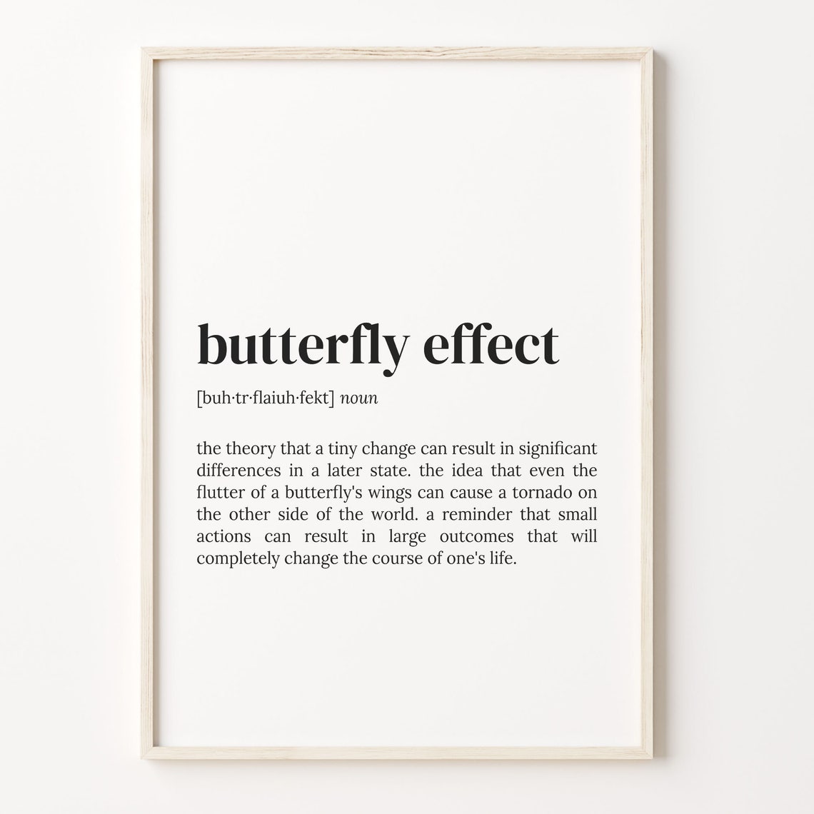 Butterfly Effect Definition Print: Dictionary Quote Art - Etsy
