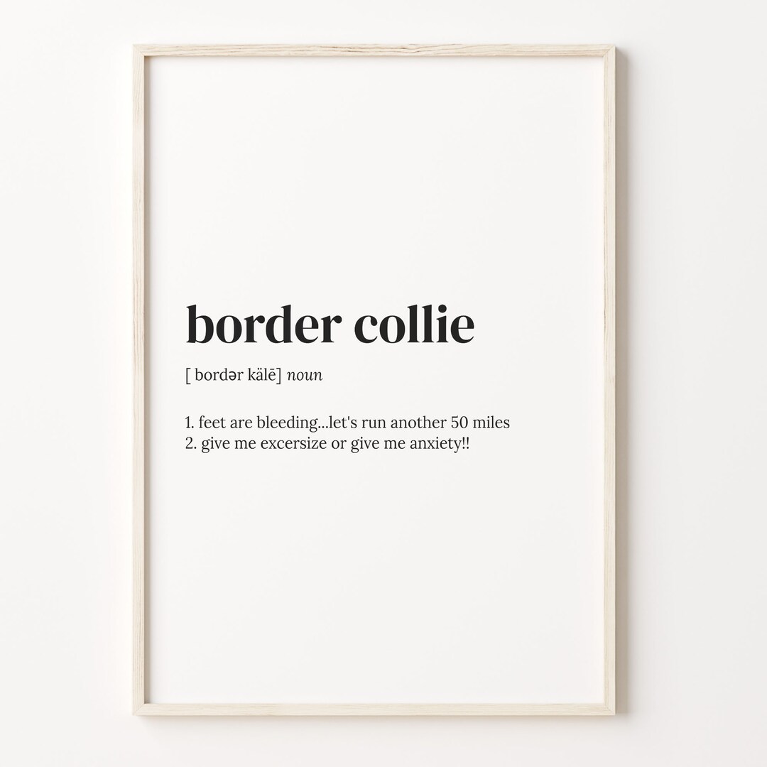 Border Collie Definition Print: Dog Owner Quote Wall Art - Etsy