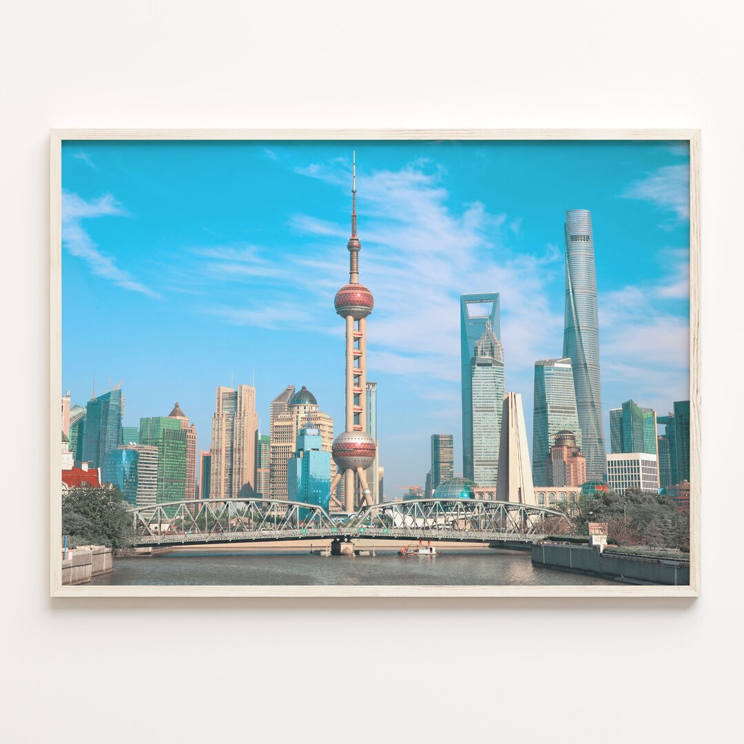 Shanghai Colorful Poster Print Horizontal, Shanghai Photo Wall Art ...