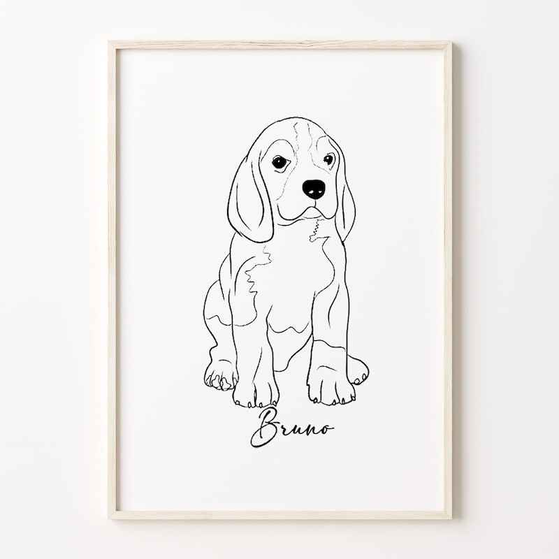 Dog Line Drawing - Etsy