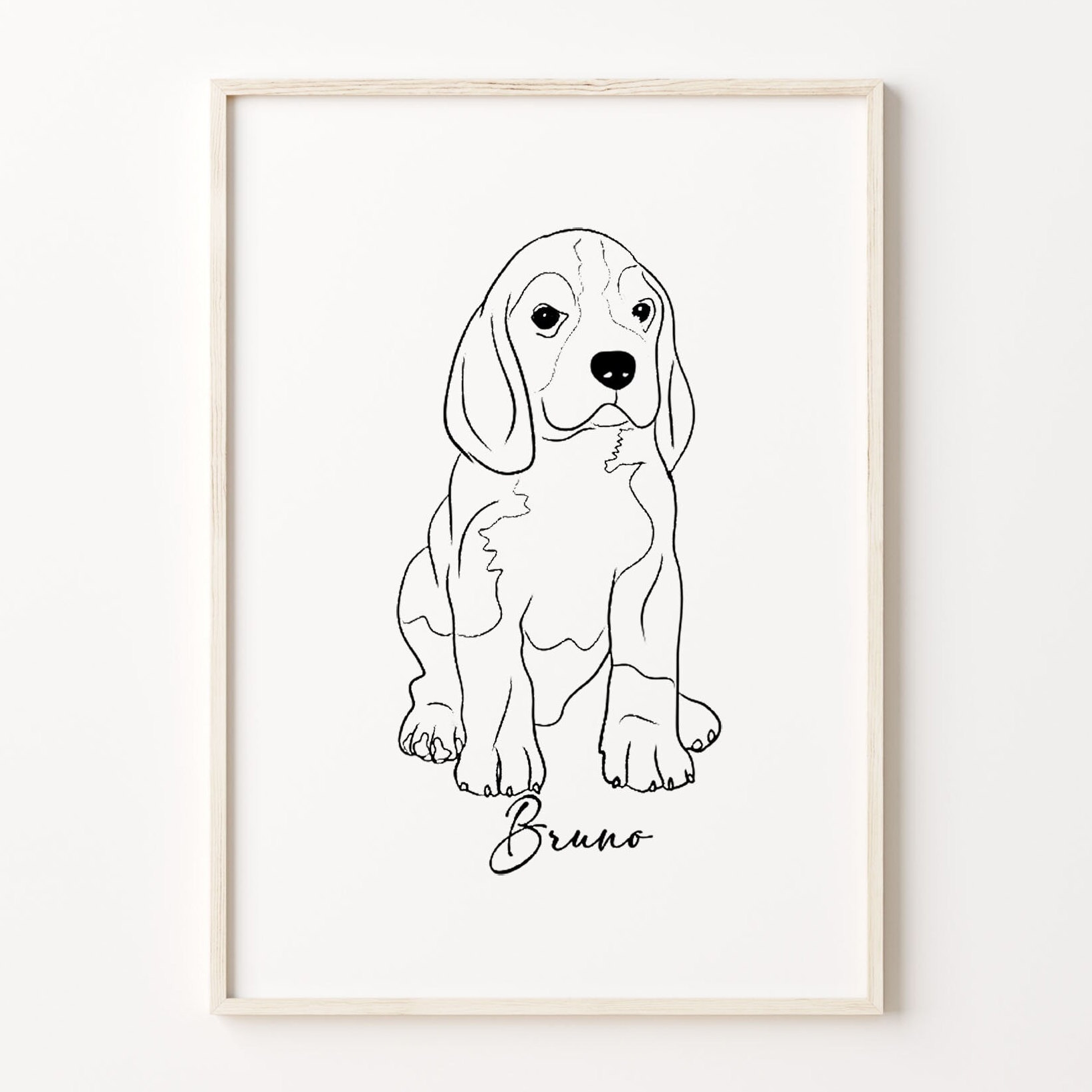 Custom Pet Portrait Line Art: Dog & Cat Drawing - Etsy