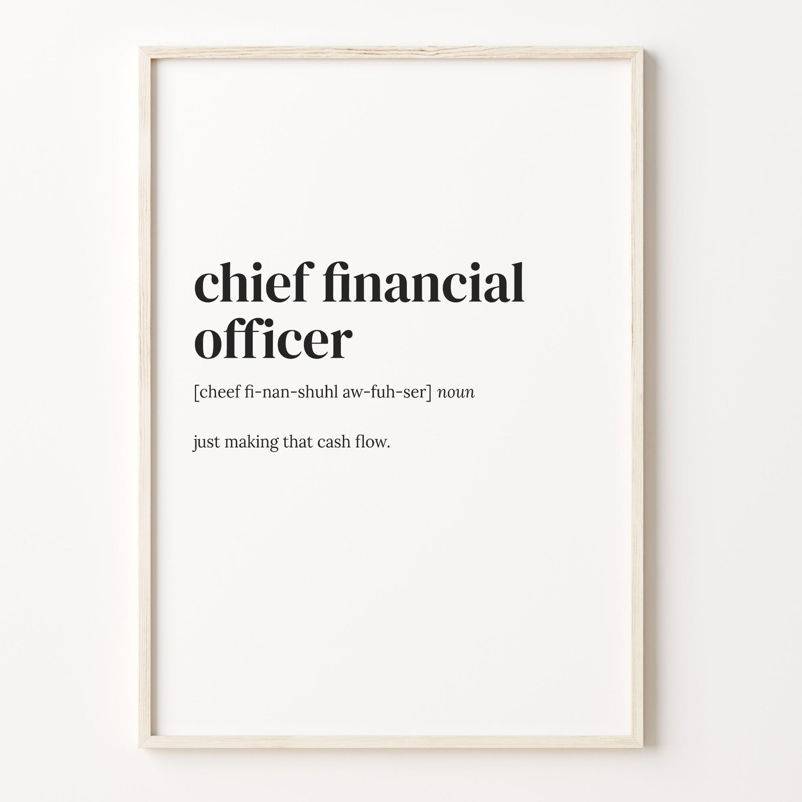 Chief Financial Officer Definition Print: Quote Wall Art - Etsy