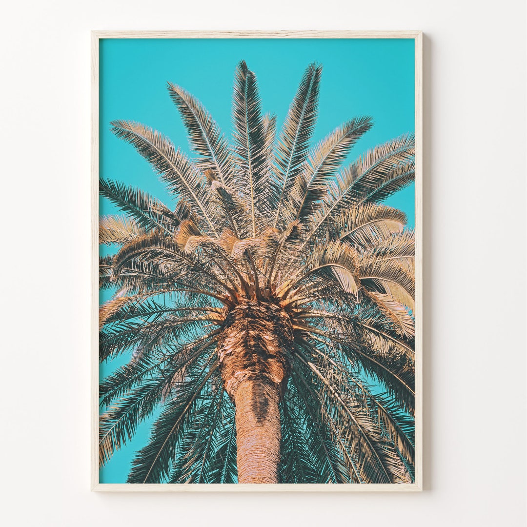 Giant Palm Tree Colorful Poster Print, Giant Palm Tree Photo Wall Art ...