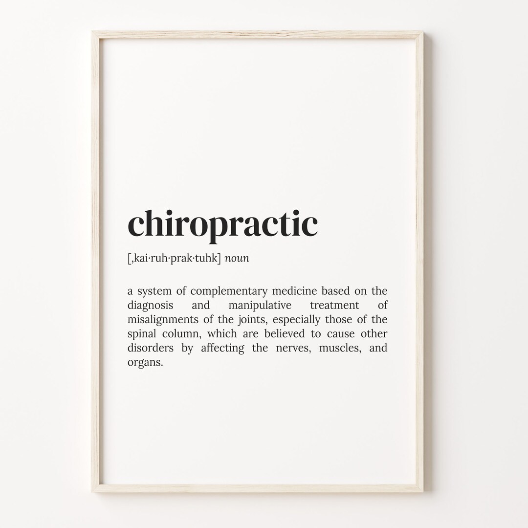 Chiropractic Definition Print: Dictionary Wall Art - Etsy