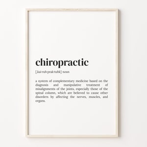 Chiropractic Definition Print: Dictionary Wall Art - Etsy