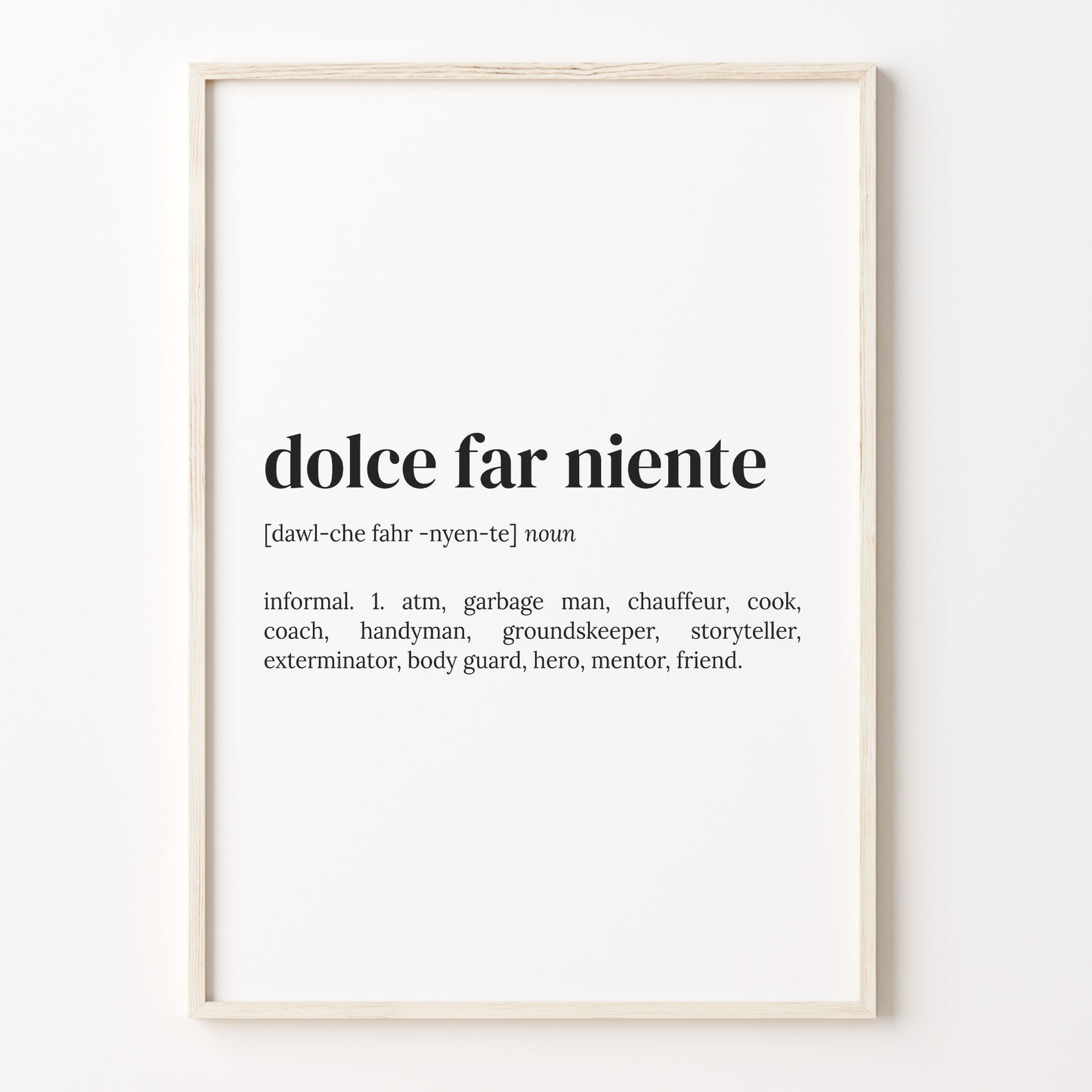 Dolce Far Niente Definition Print: Inspirational Quote Wall Art - Etsy