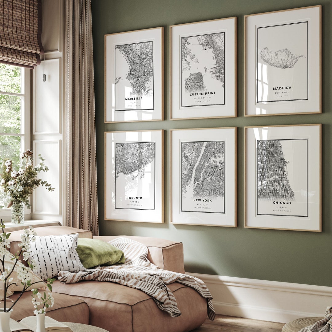 Personalized City Map Print: Custom Hometown Wall Art - Etsy