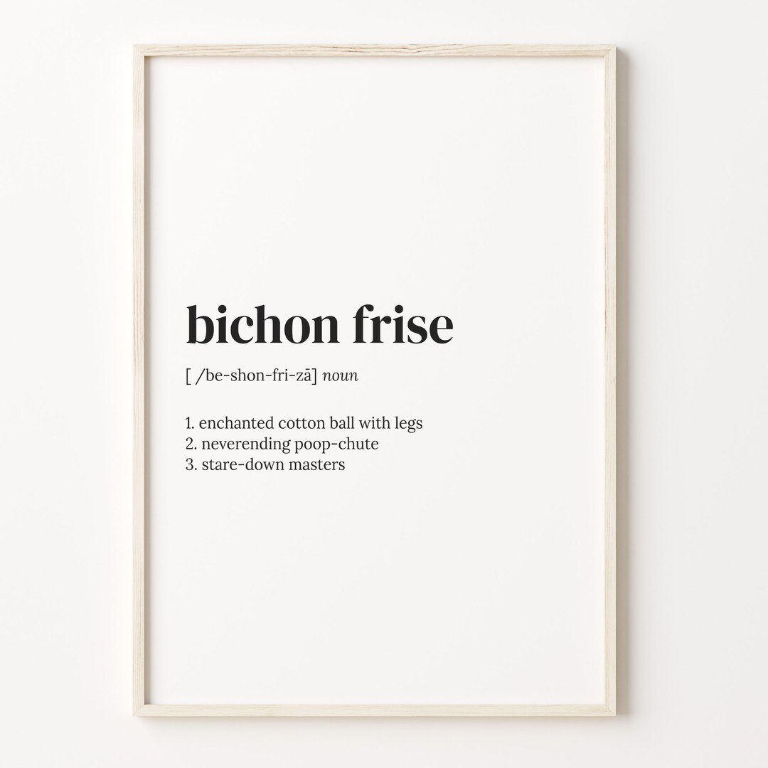 Bichon Frise Definition Print: Dog Owner Wall Art - Etsy