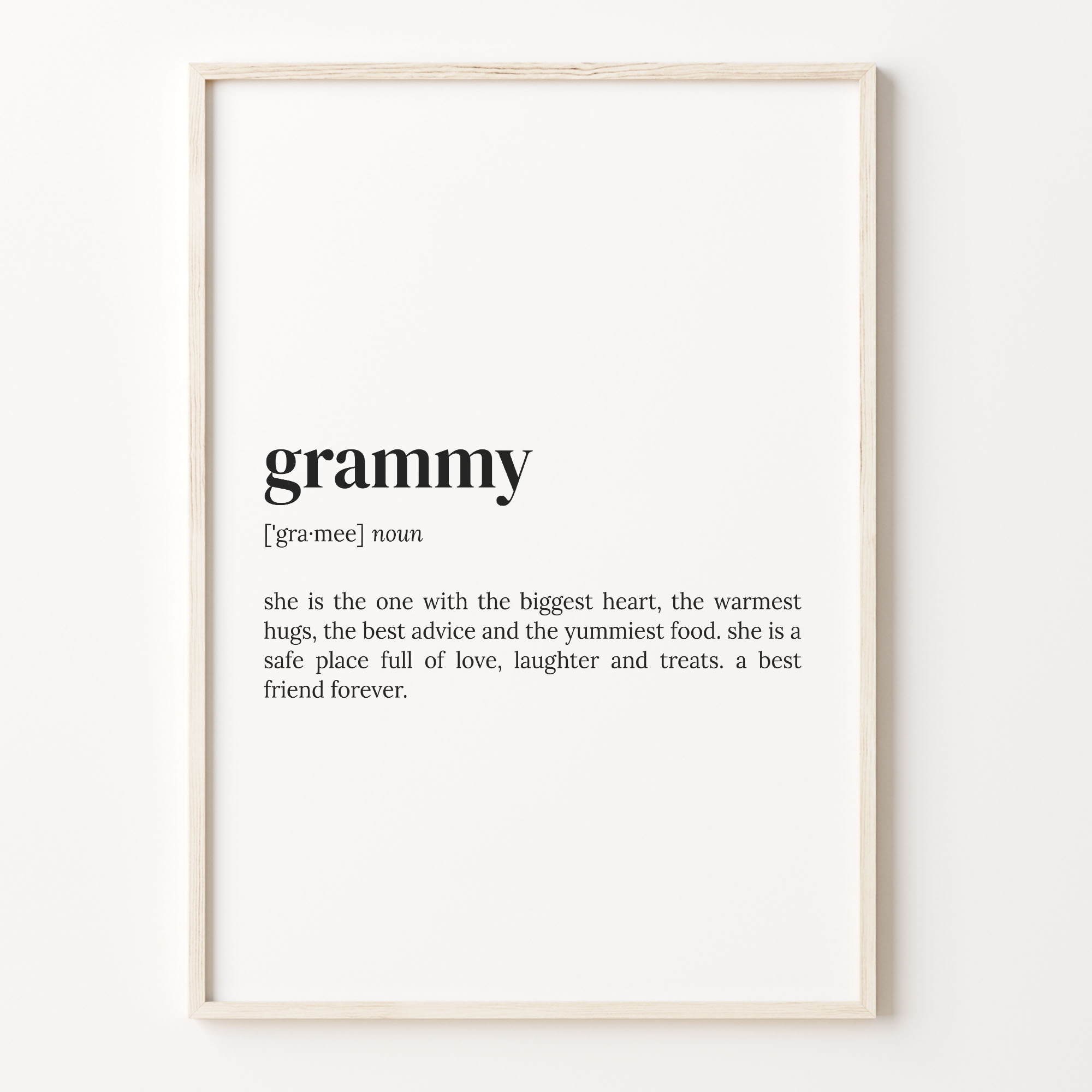 Grammy Definition Print, Dictionary Poster, Quote Wall Art, Grandma ...