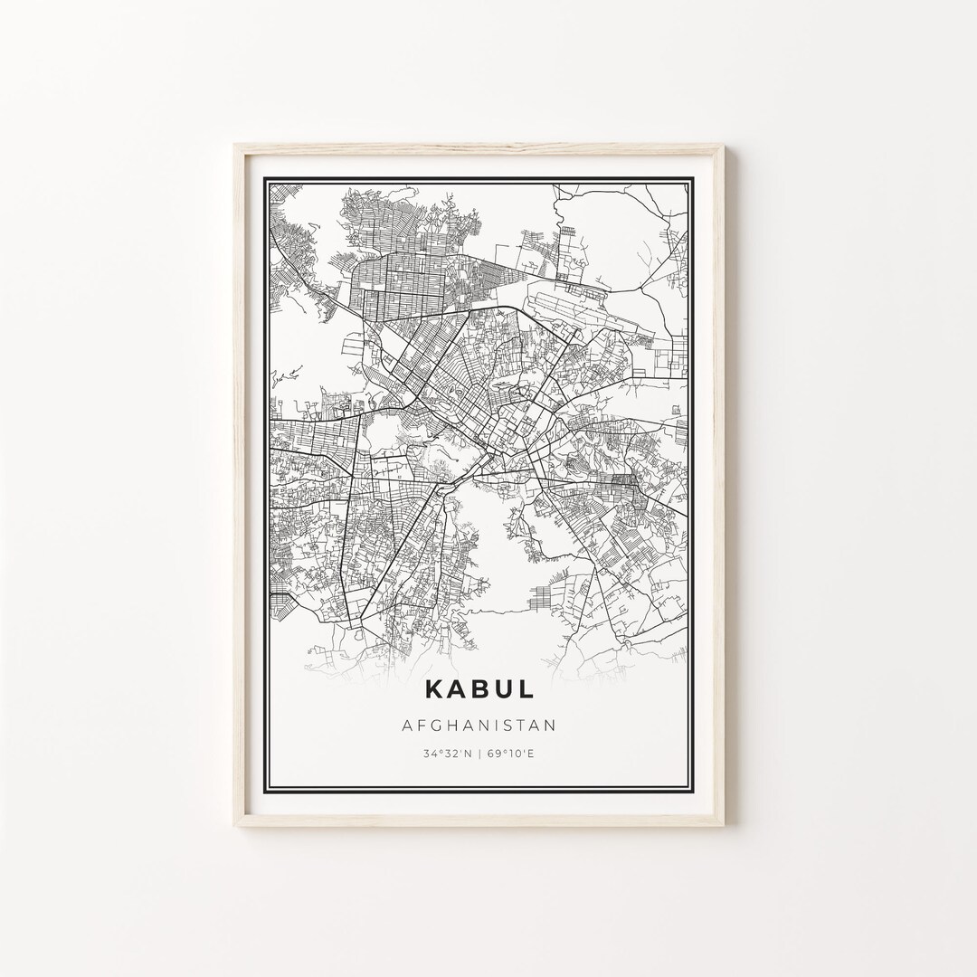 Kabul Print, City Map Art Poster, Afghanistan, Wall Art Decor, Modern ...