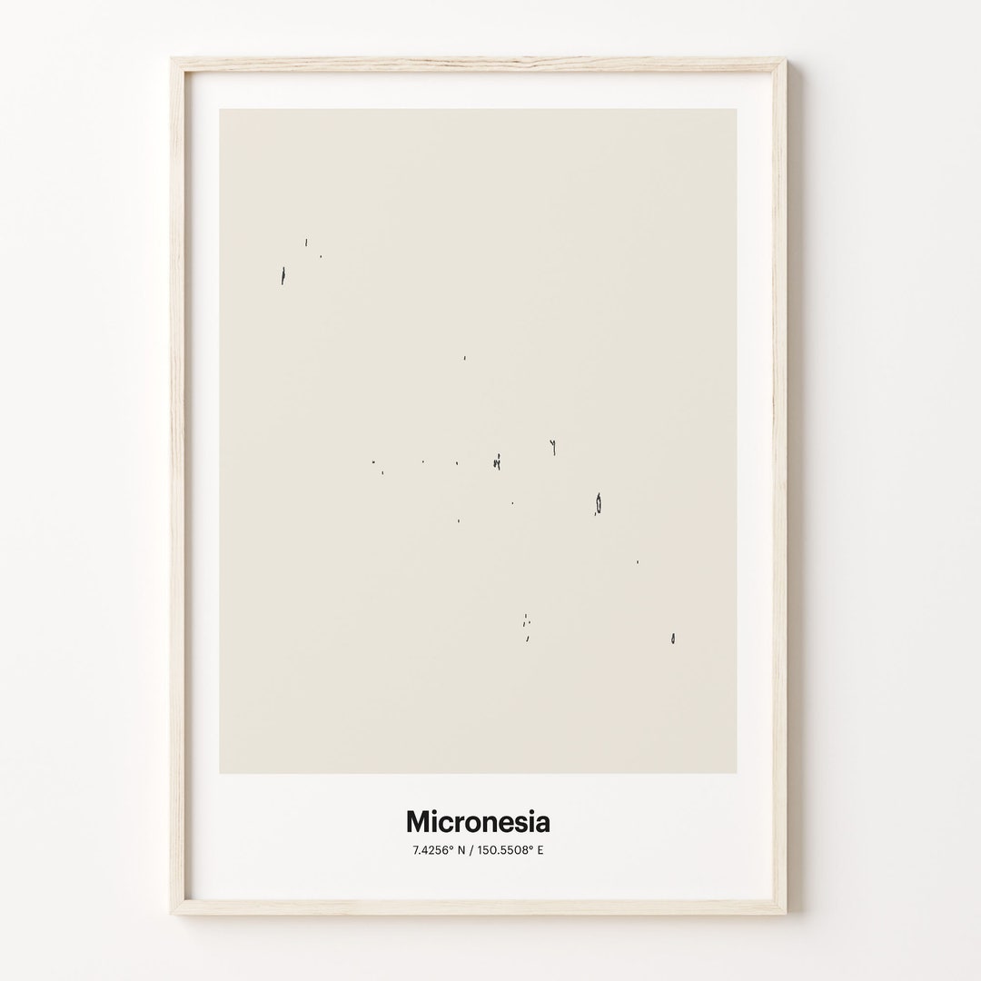 Micronesia Map Print: Minimalist Line Art, Travel Decor - Etsy
