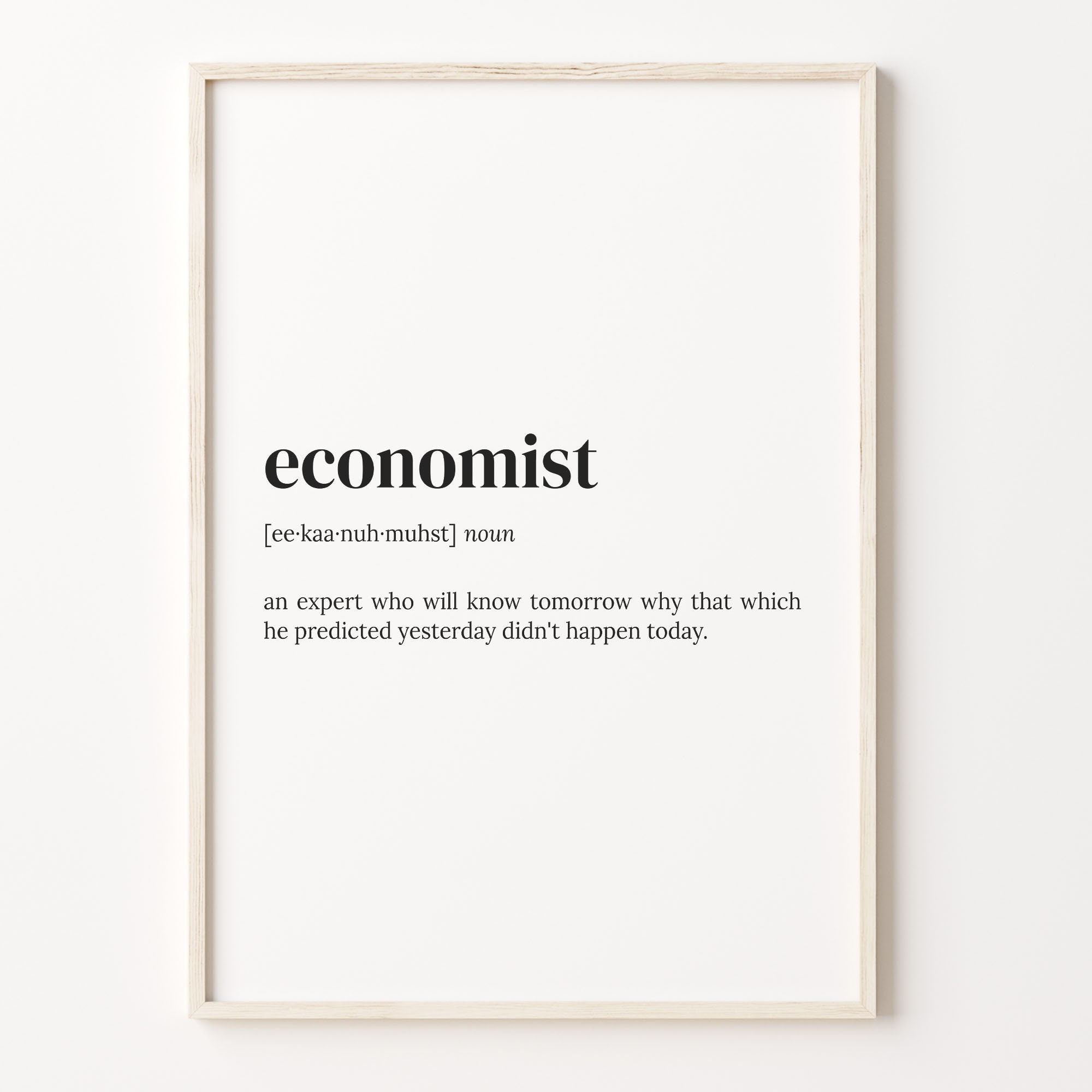 Economist Definition Print, Dictionary Poster, Quote Wall Art ...