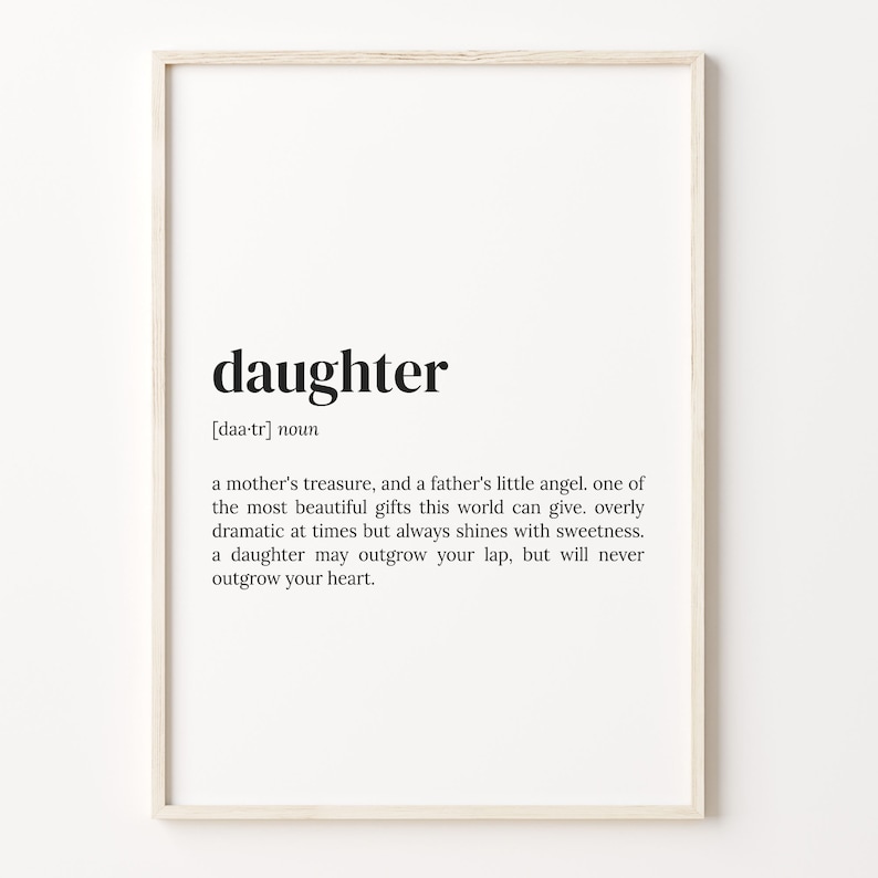 Daughter Definition Print: Quote Wall Art - Etsy