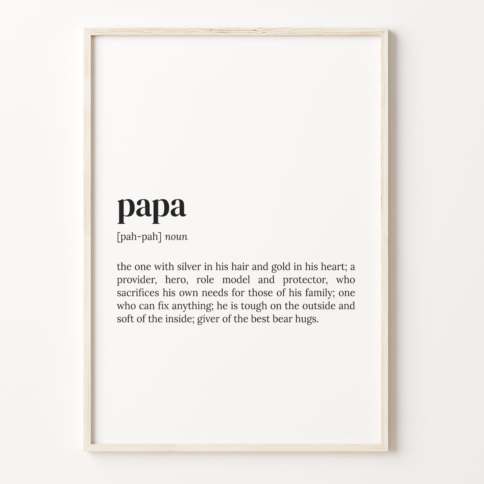 Papa Definition Print, Quote Wall Art, C17-329 - Etsy