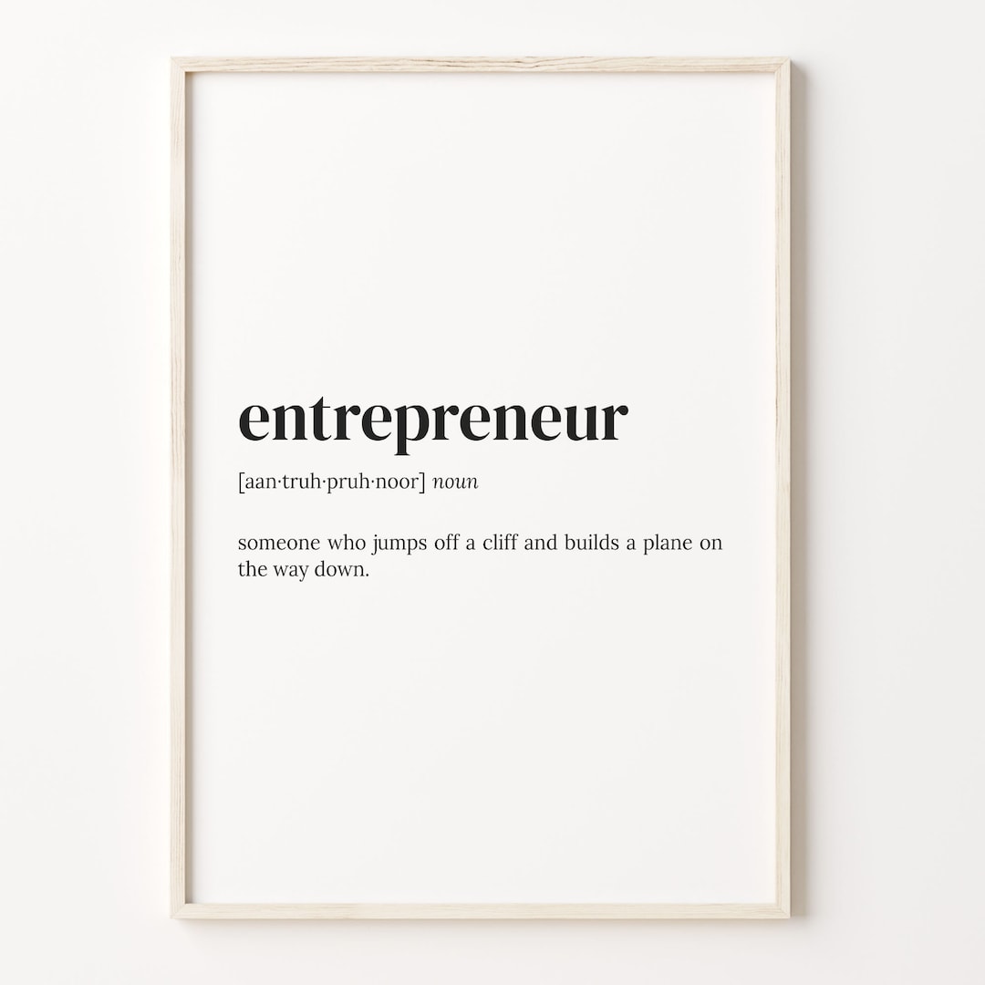 Entrepreneur Definition Print: Dictionary Wall Art - Etsy