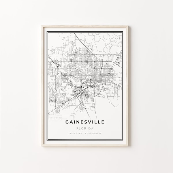 Gainesville Black and White Print - Etsy