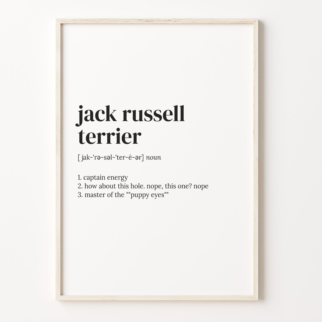 Jack Russell Terrier Definition Print: Dog Owner Gift - Etsy