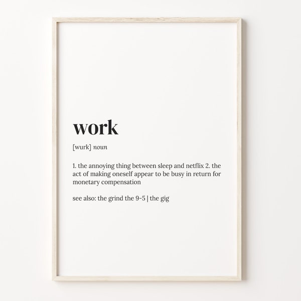 Funny Work Wall Print - Etsy