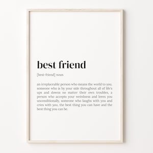 Friend Definition Art Print, Quote Wall Decor, C17-40 - Etsy