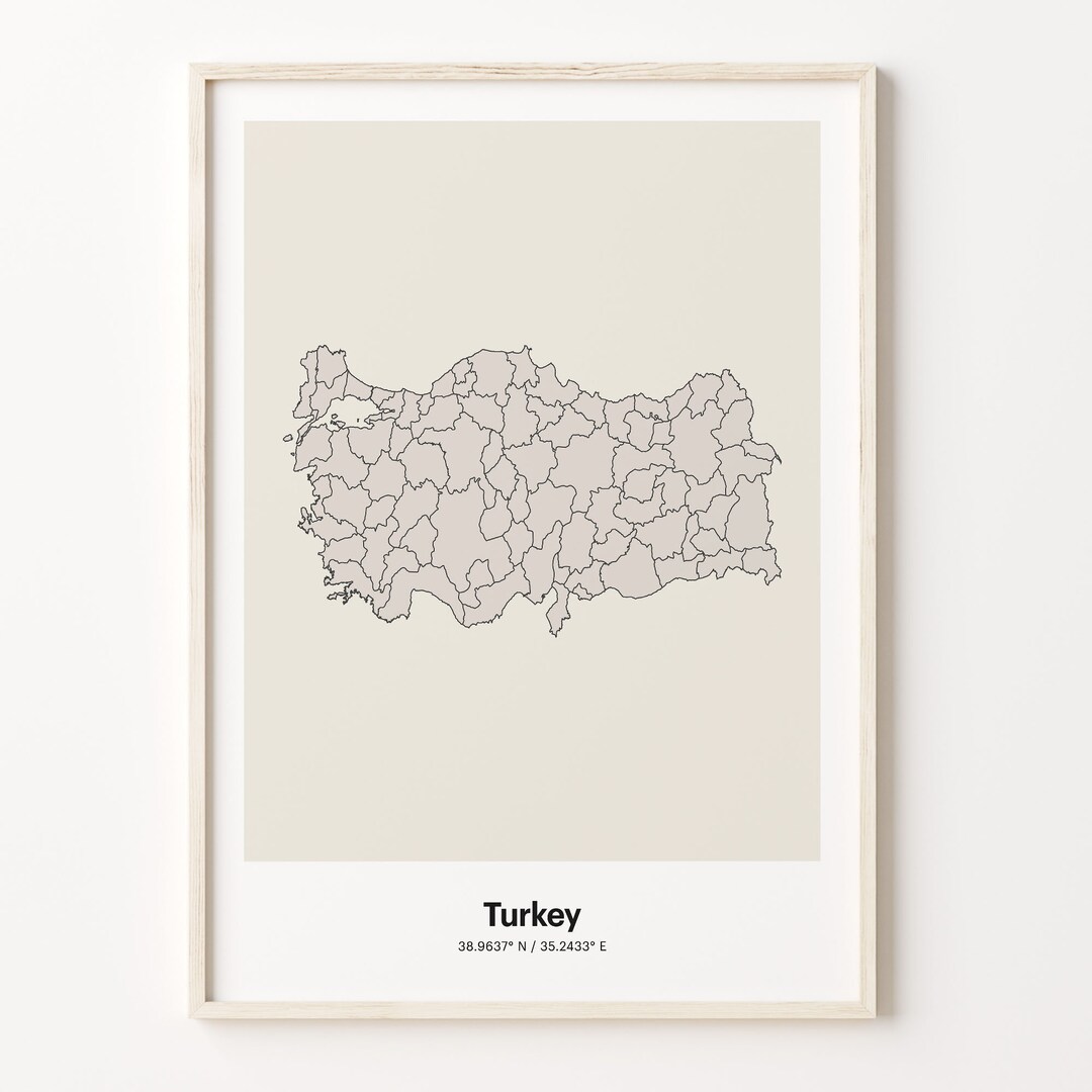 Minimalist Turkey Map Print: Modern Line Art Poster - Etsy