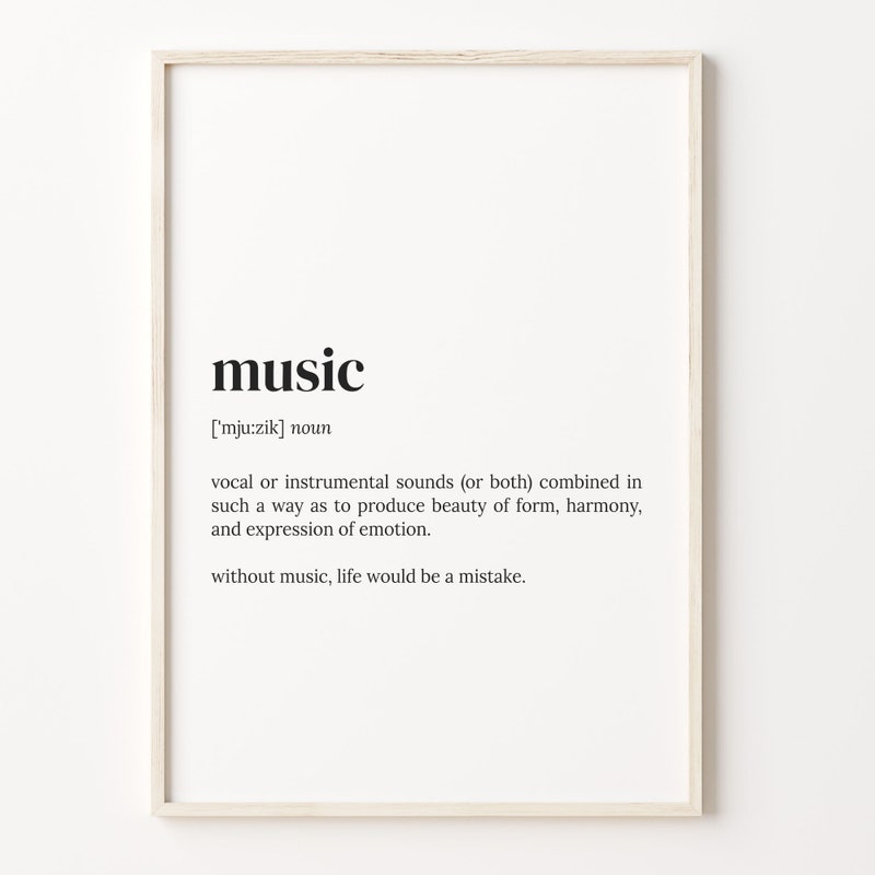 Music Definition Printable Art - Etsy