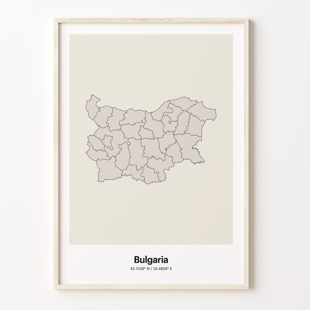 Bulgaria Print, Bulgarian Gift, Minimalistic Country Map Poster, BG ...