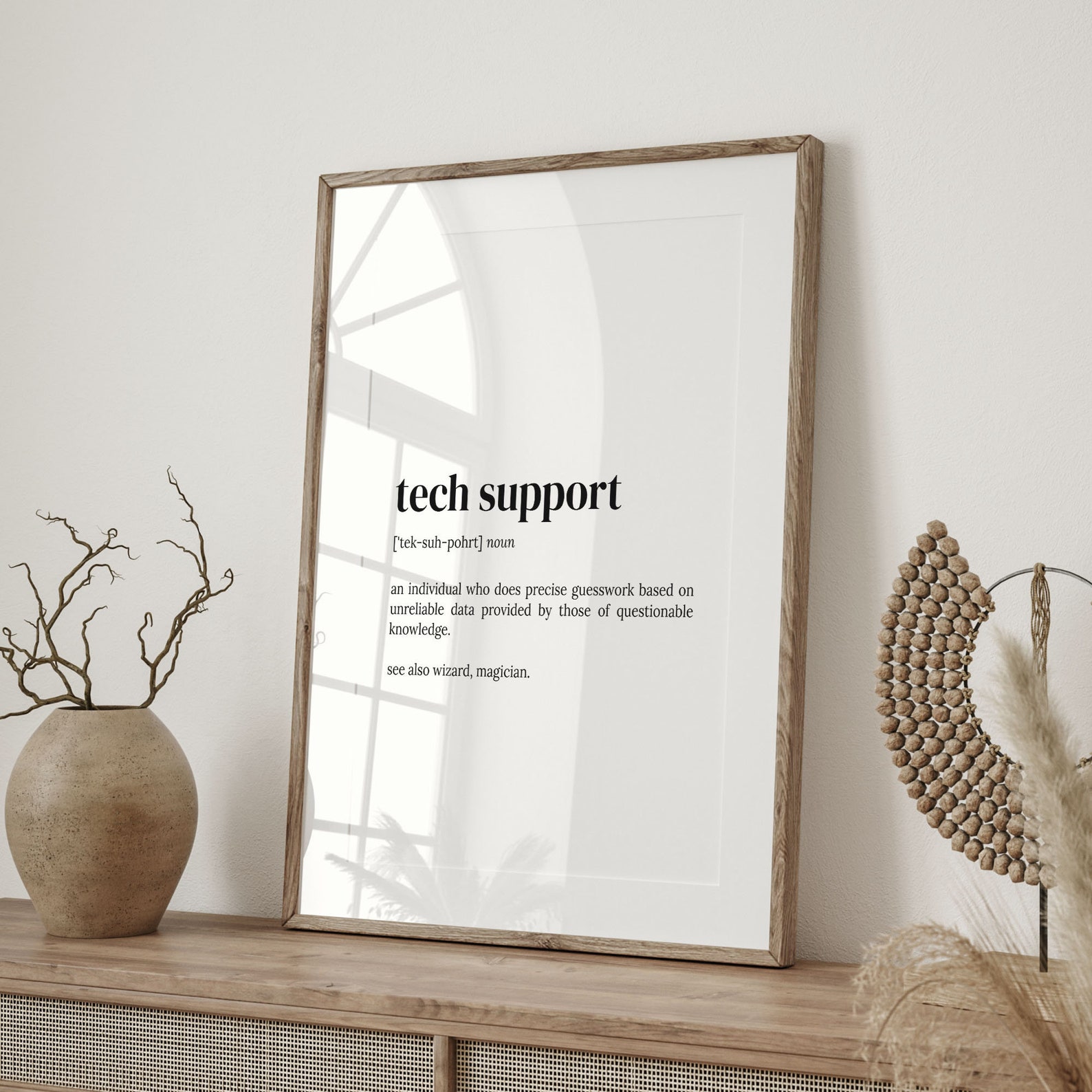 Tech Support Definition Print, Dictionary Poster, Quote Wall Art, Tech ...
