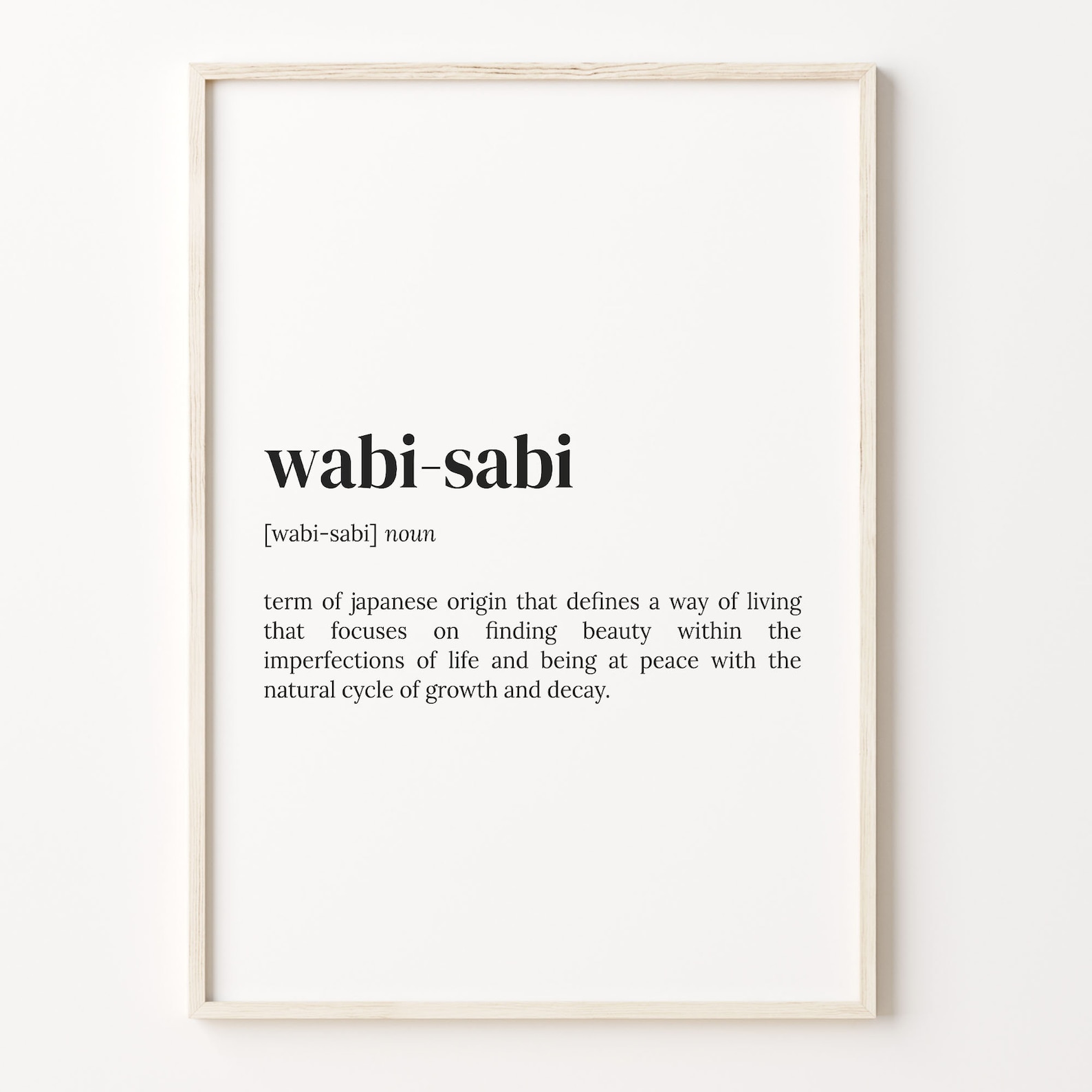 Wabi-sabi Definition Print: Japanese Quote Wall Art - Etsy