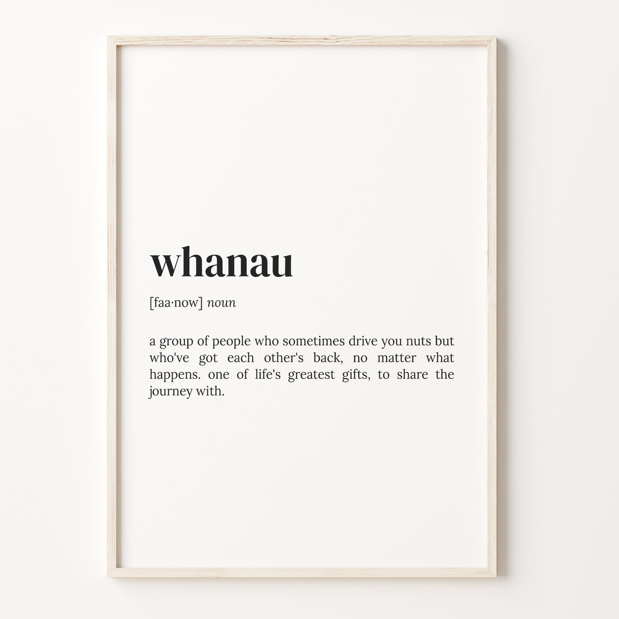 Whanau Definition Print, Dictionary Poster, Quote Wall Art, Family ...