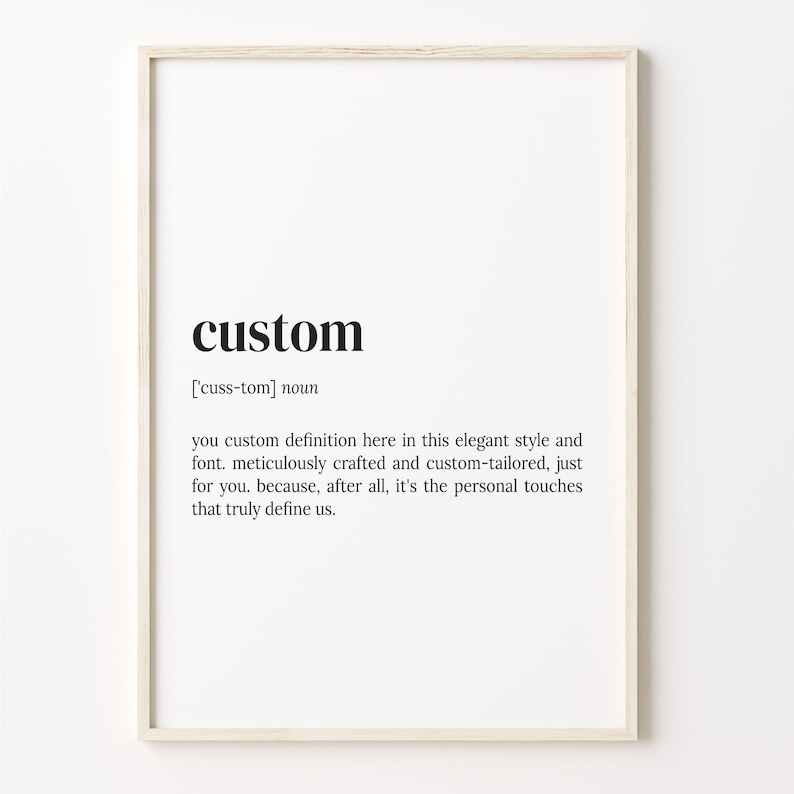 Custom Definition Print, Personalised Dictionary Wall Art, Typography ...