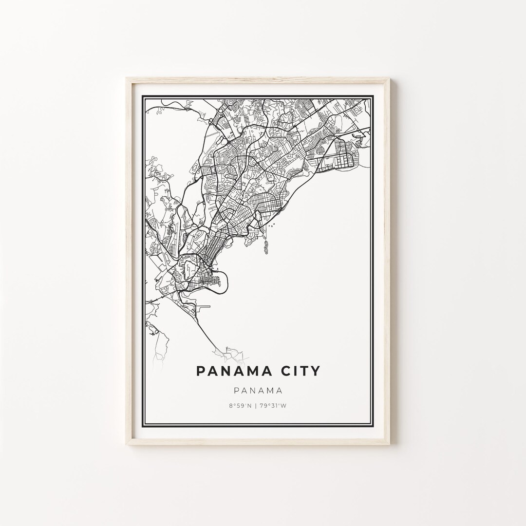Panama City Print, City Map Art Poster, Panama, Wall Art Decor, Modern ...
