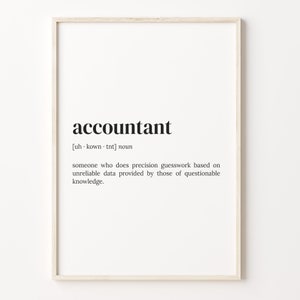 Accountant Definition Print: Dictionary Wall Art - Etsy