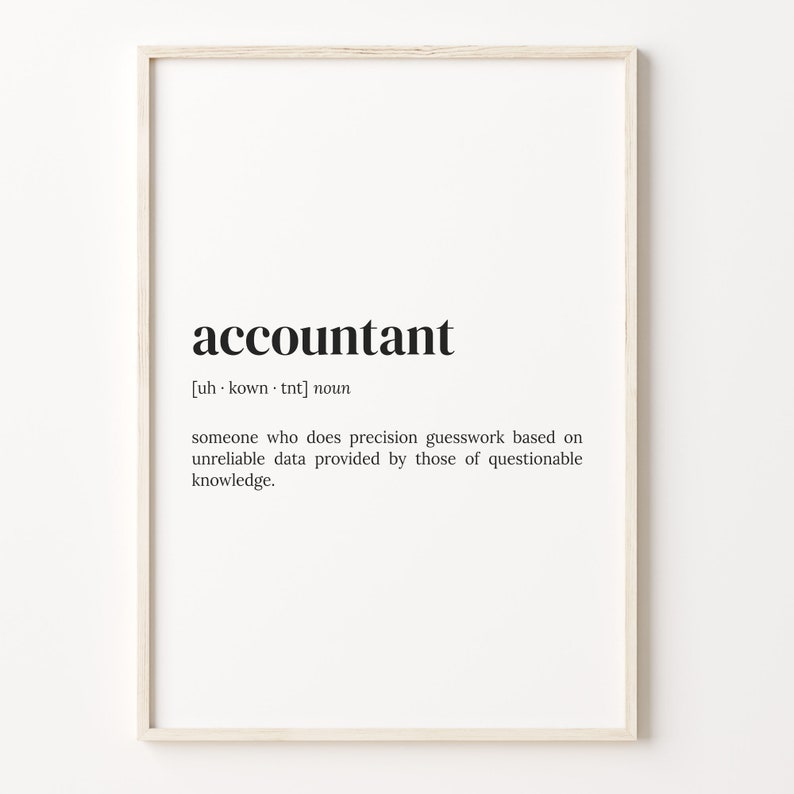 Accountant Definition Print: Dictionary Wall Art - Etsy
