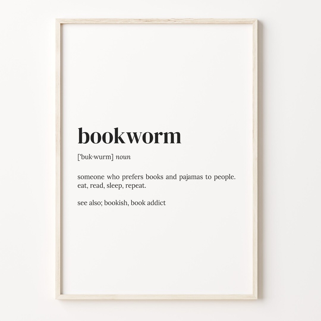 Bookworm Definition Print: Dictionary Wall Art - Etsy UK
