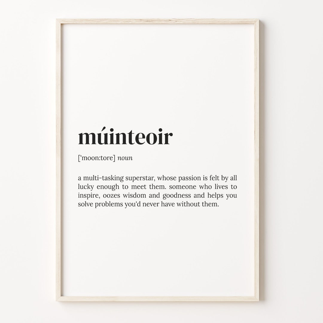 Múinteoir Definition Print, Dictionary Poster, Quote Wall Art, Gift for ...