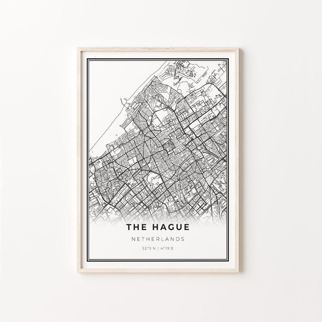 The Hague Map Art Print: Netherlands City Map Poster - Etsy