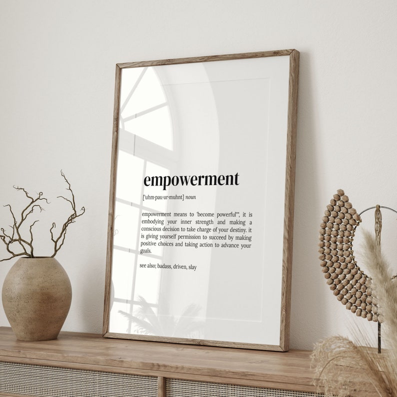 Empowerment Definition Print, Dictionary Poster, Quote Wall Art ...