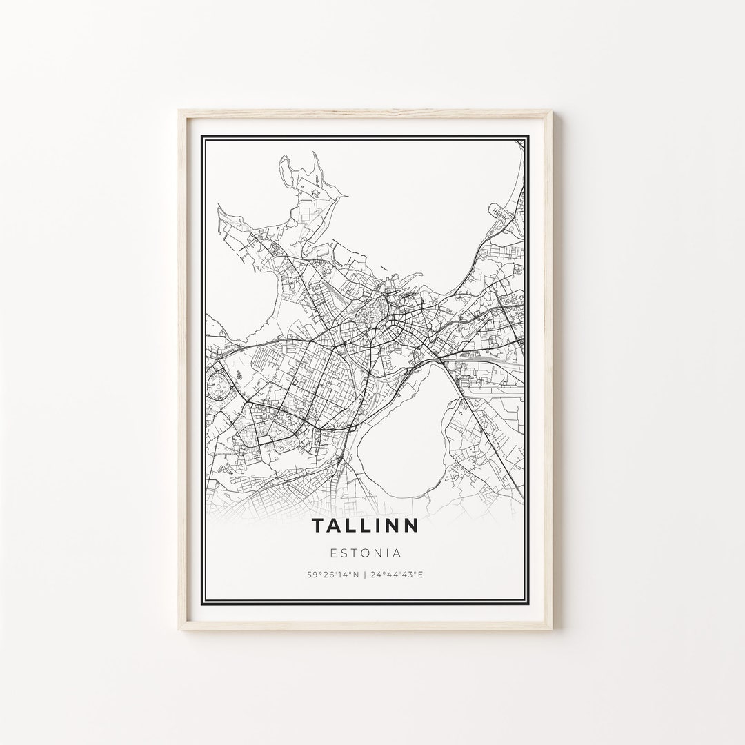 Tallinn Print, City Map Art Poster, Estonia, Wall Art Decor, Modern ...