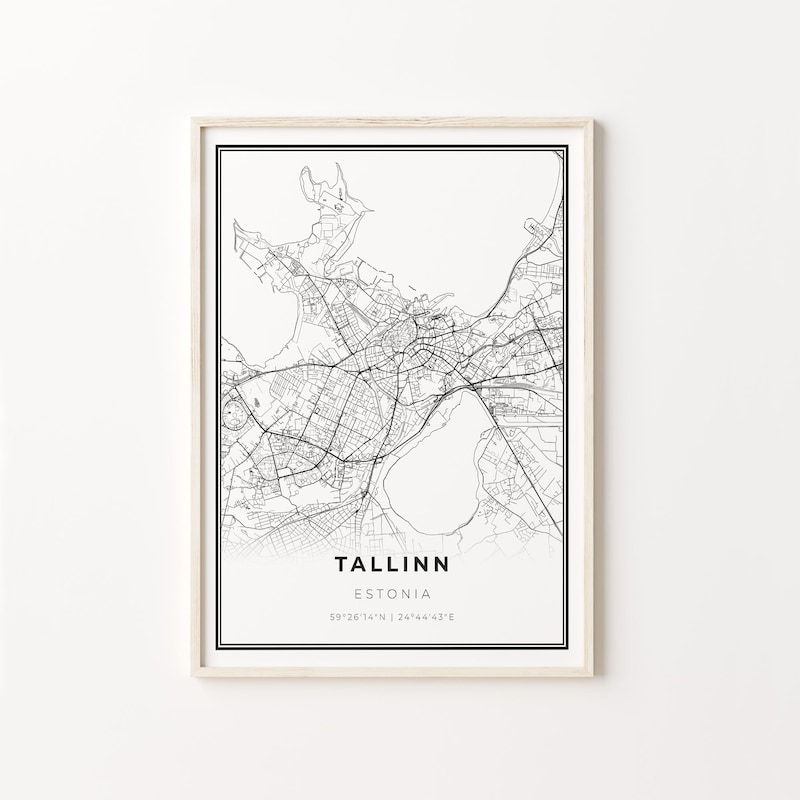 Tallinn Map Wall Print - Etsy