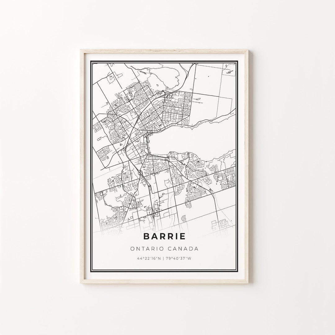 Barrie Print, City Map Art Poster, Ontario ON Canada, Wall Art Decor ...