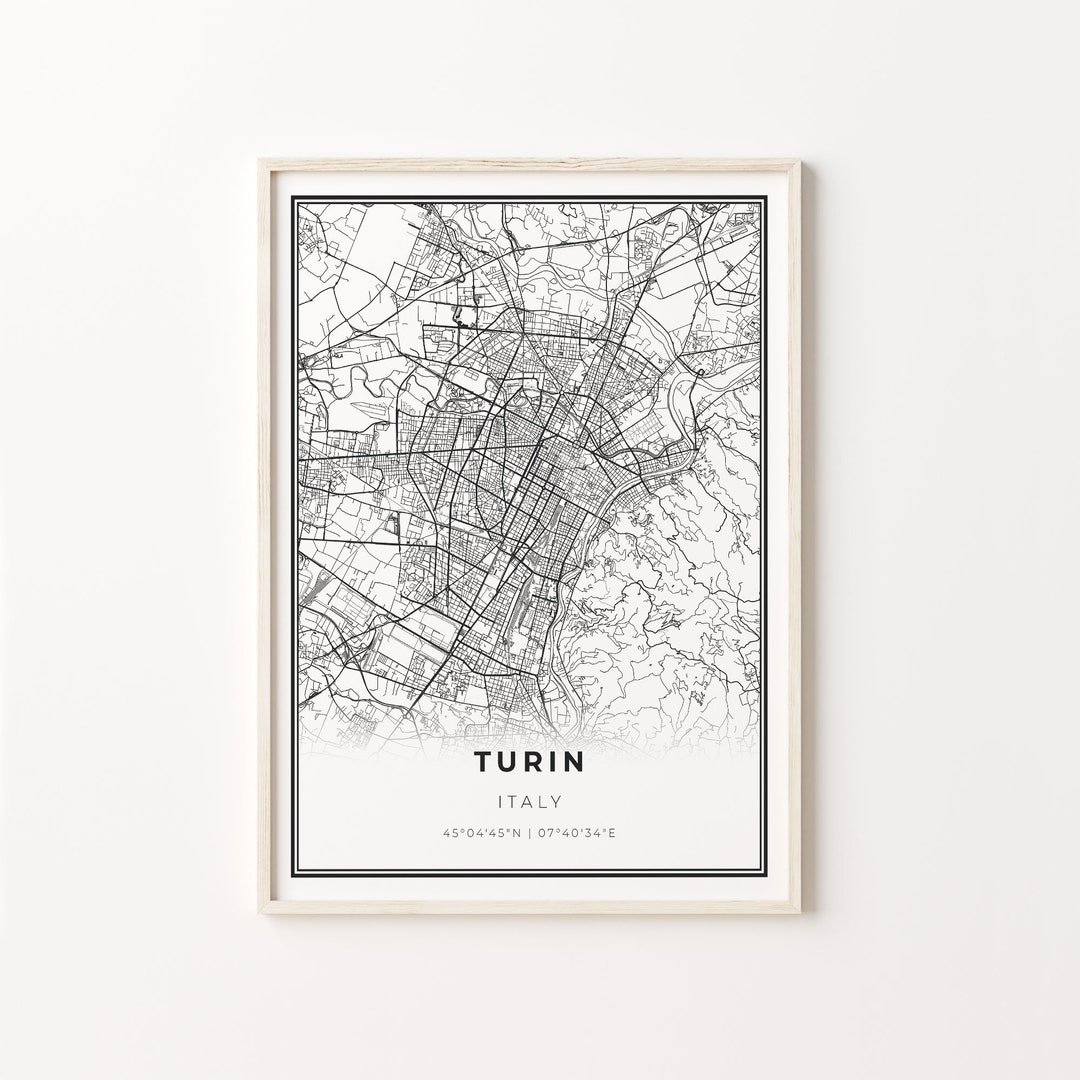 Turin Print, City Map Art Poster, Italy Torino Italia, Wall Art Decor ...
