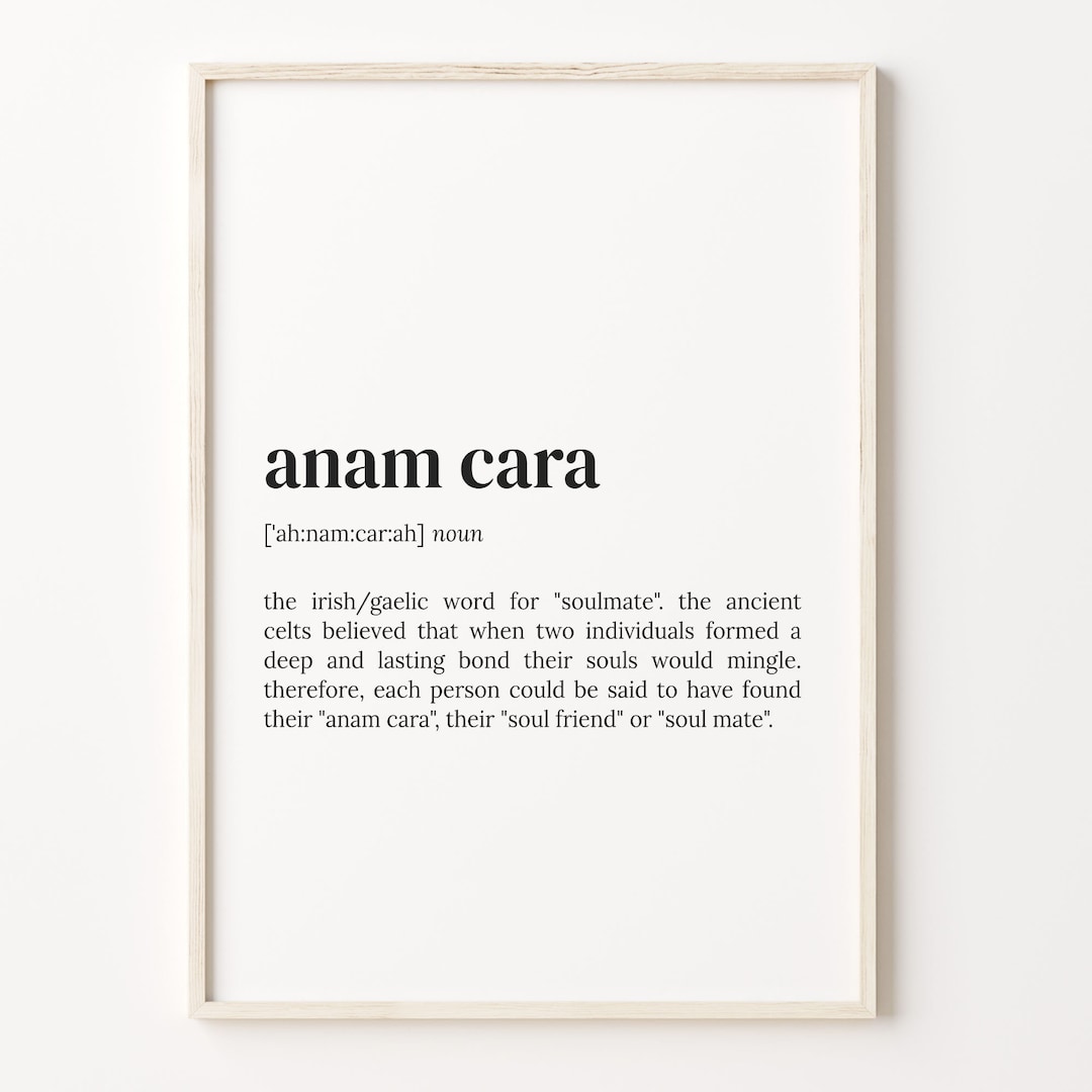 Anam Cara Definition Print, Dictionary Poster, Quote Wall Art, Anam ...