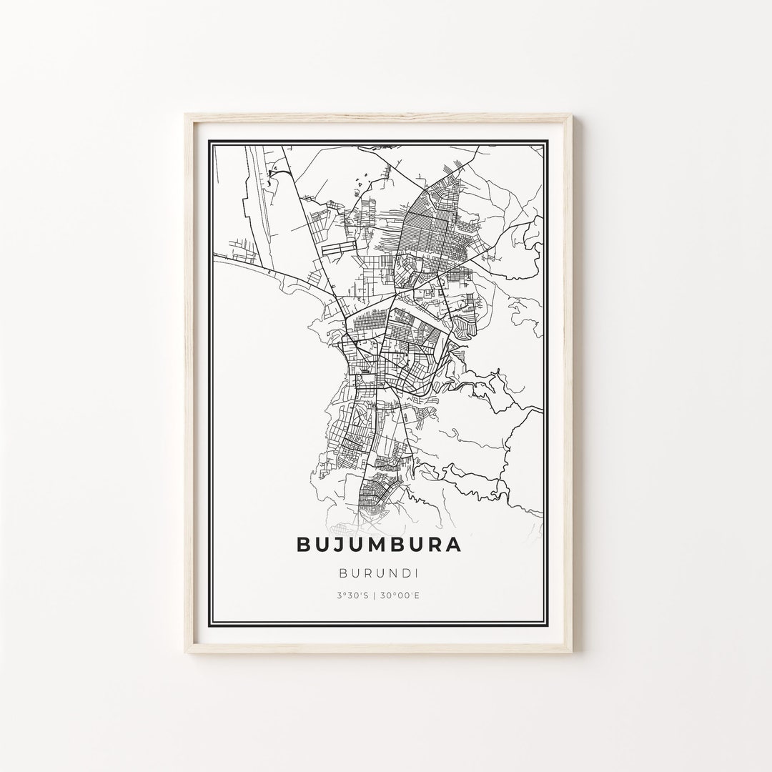 Bujumbura Print, City Map Art Poster, Burundi, Wall Art Decor, Modern ...
