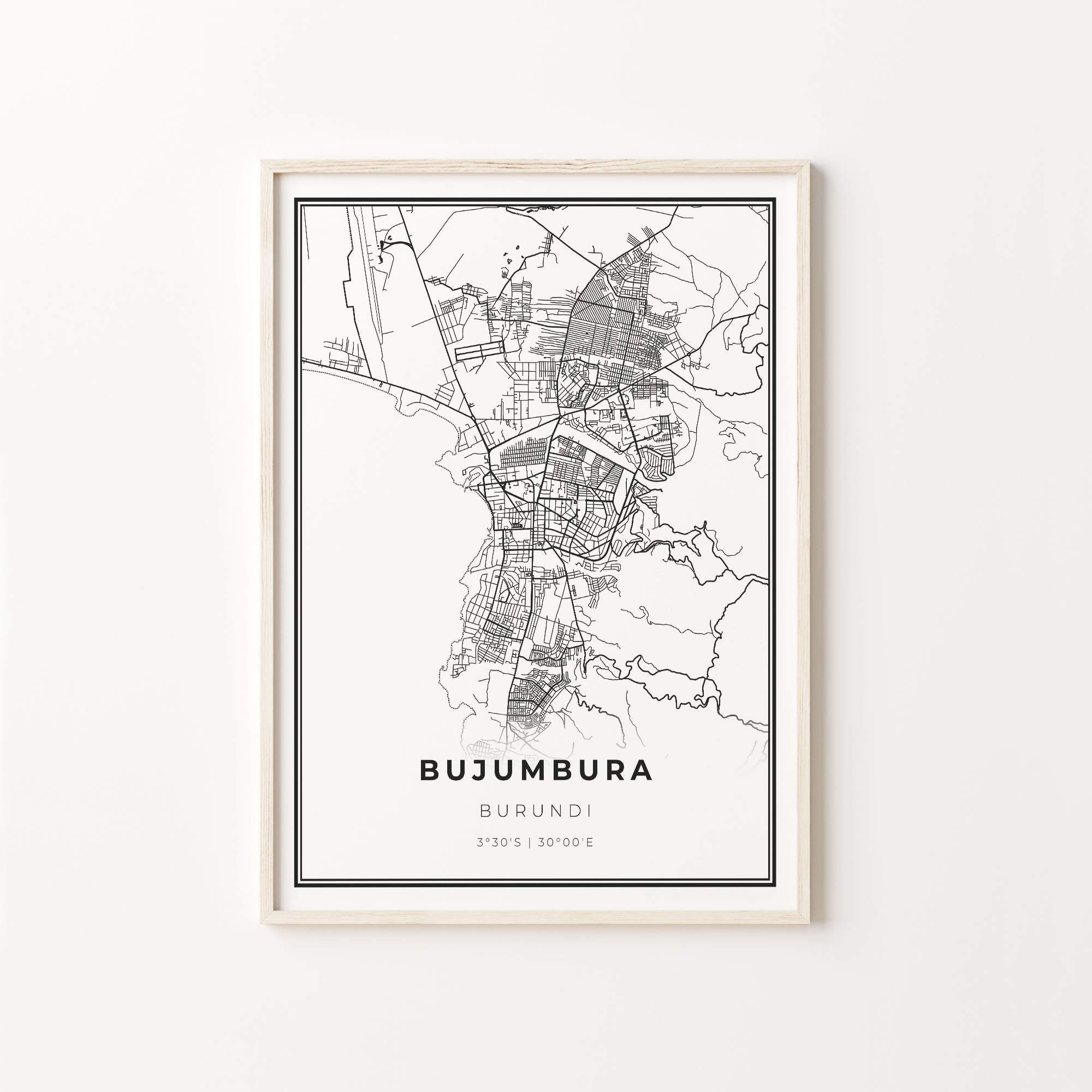 Bujumbura Print, City Map Art Poster, Burundi, Wall Art Decor, Modern ...