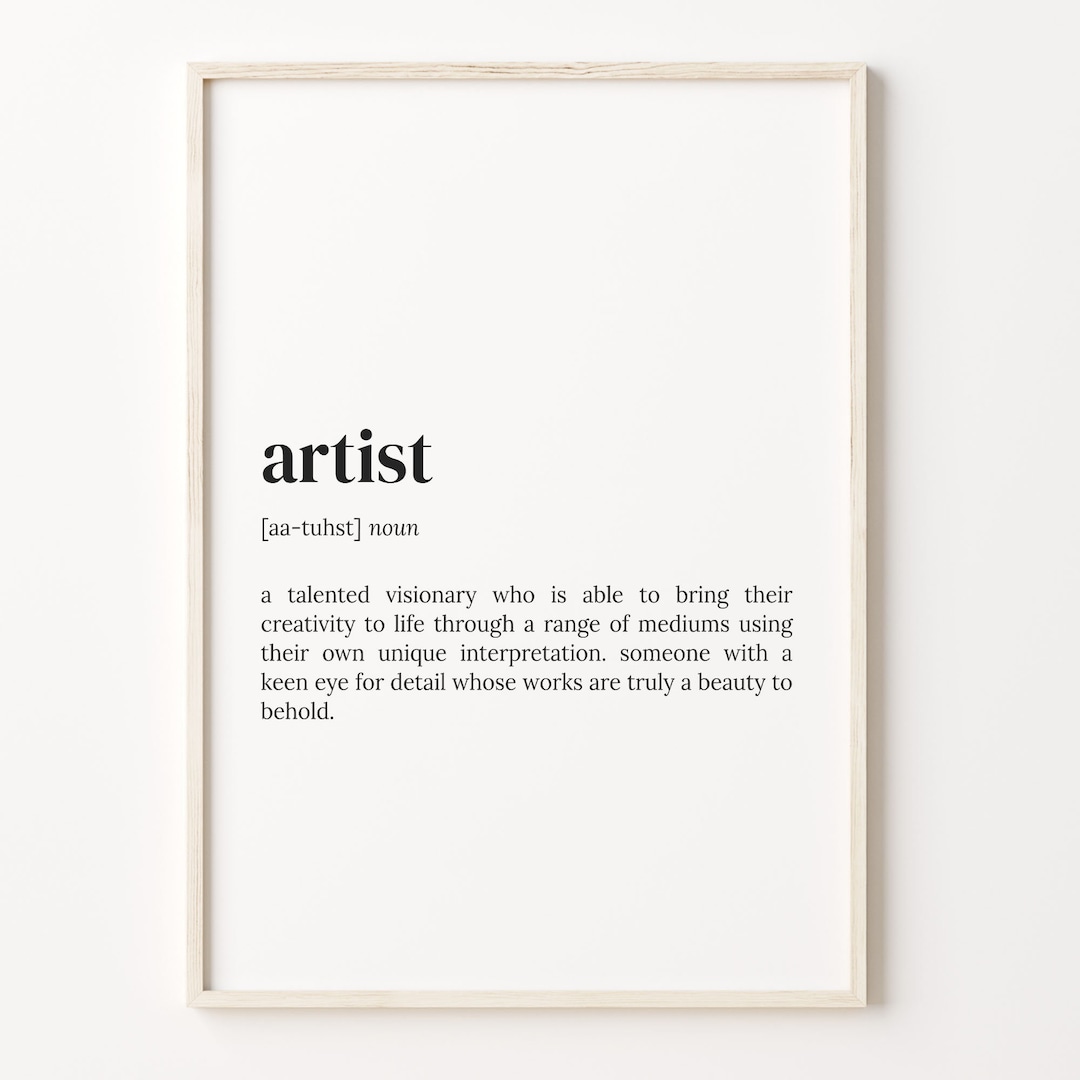 Artist Definition Print: Dictionary Wall Art - Etsy